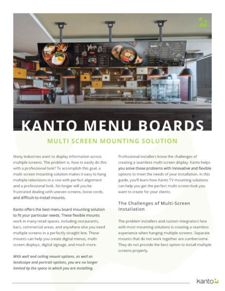 Kanto Menu Board Mounts & Accessories | Kanto Mounts